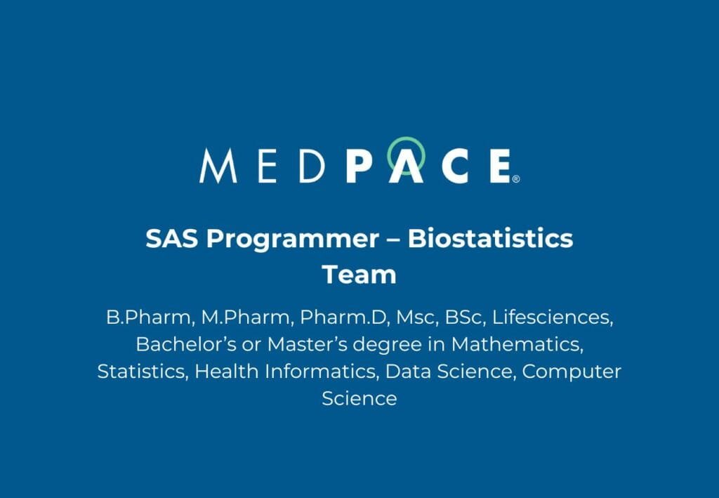 Join Medpace as SAS Programmer – Biostatistics Team