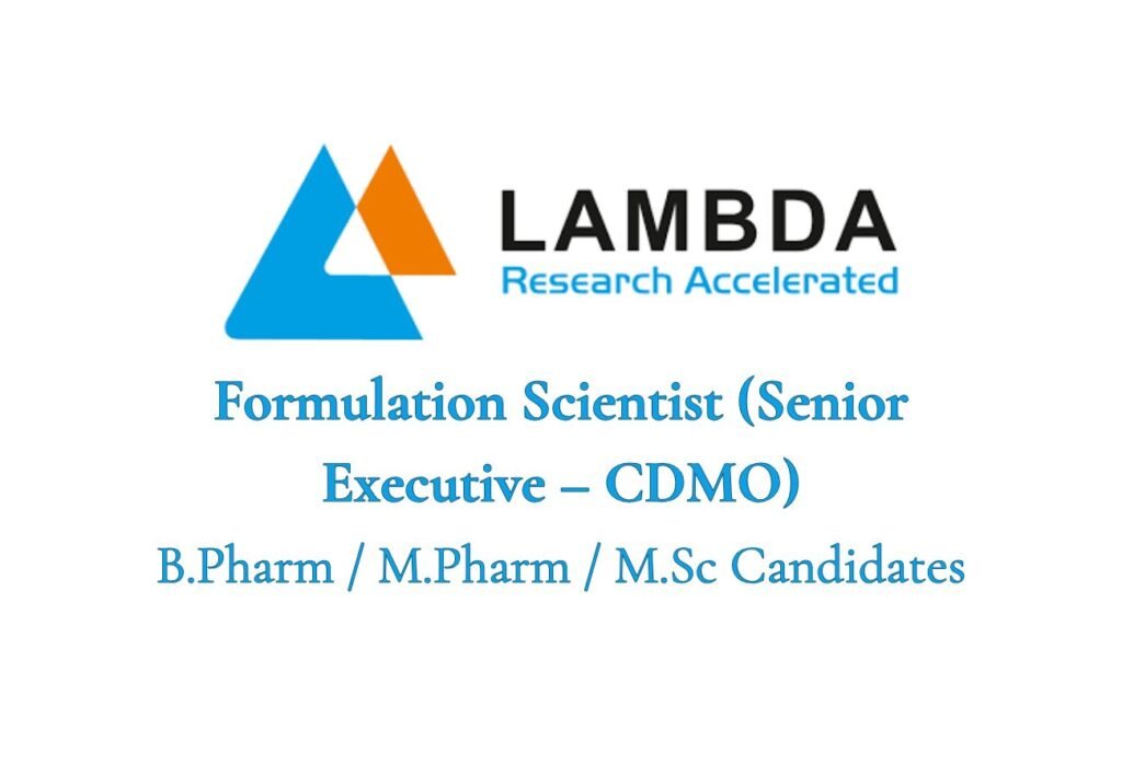 Lambda Research Hiring Formulation Scientists
