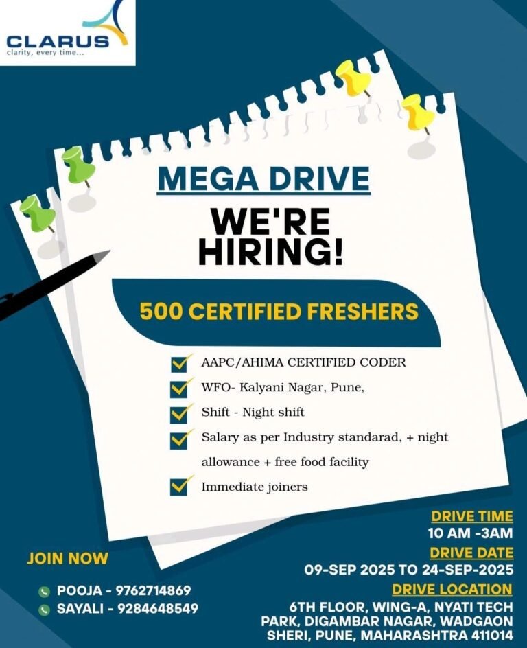 Freshers Needed In Medical Coder At Clarus Clarity
