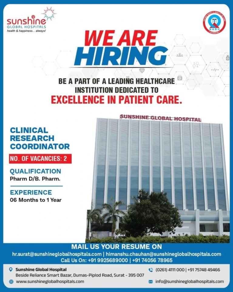 Sunshine Global Hiring For Clinical Research Coordinator