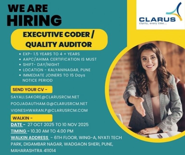 Clarus Rcm Hiring For Medical Coding Quality Auditor