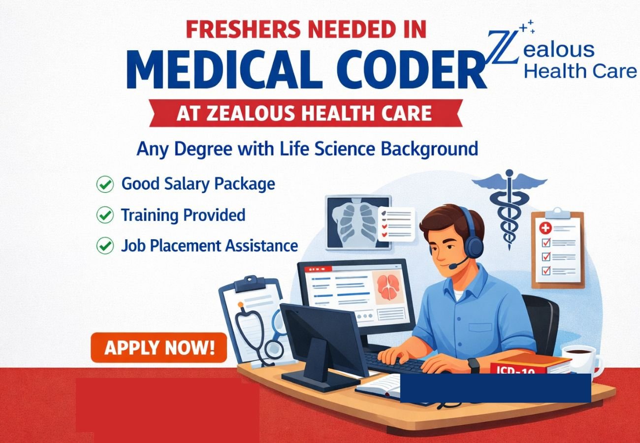 Freshers Needed in Medical Coder At Zealous Health Care